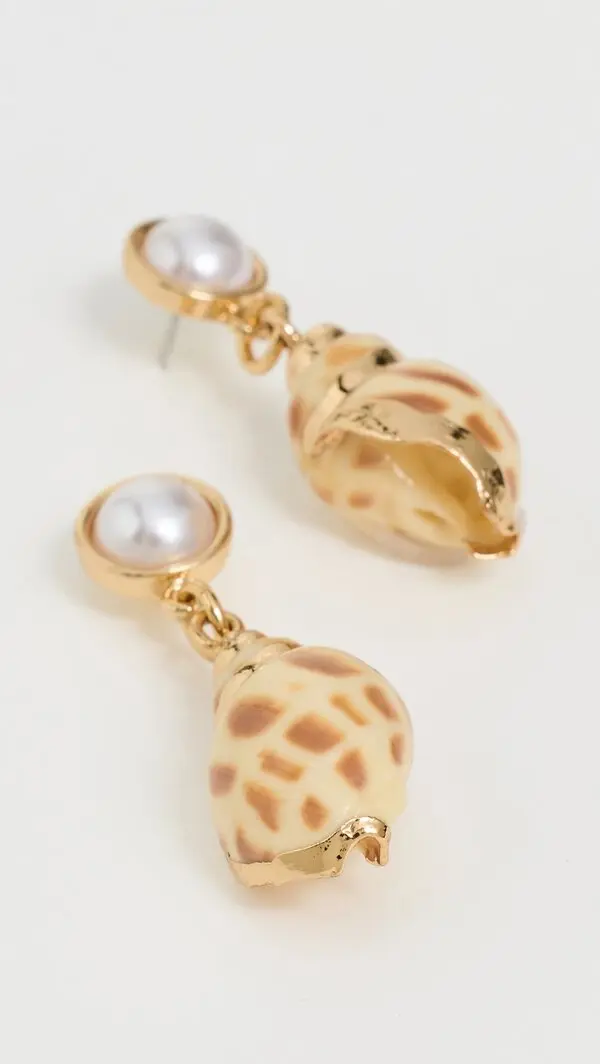 KENNETH JAY LANE Shell Drop Pierced Earrings