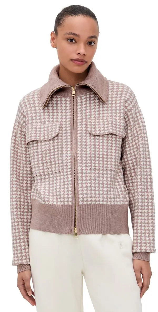 Varley Ablott Jacquard Knit Jacket - Taupe