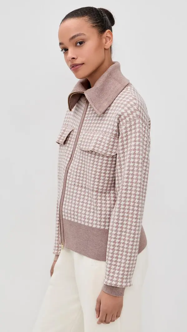 Varley Ablott Jacquard Knit Jacket - Taupe