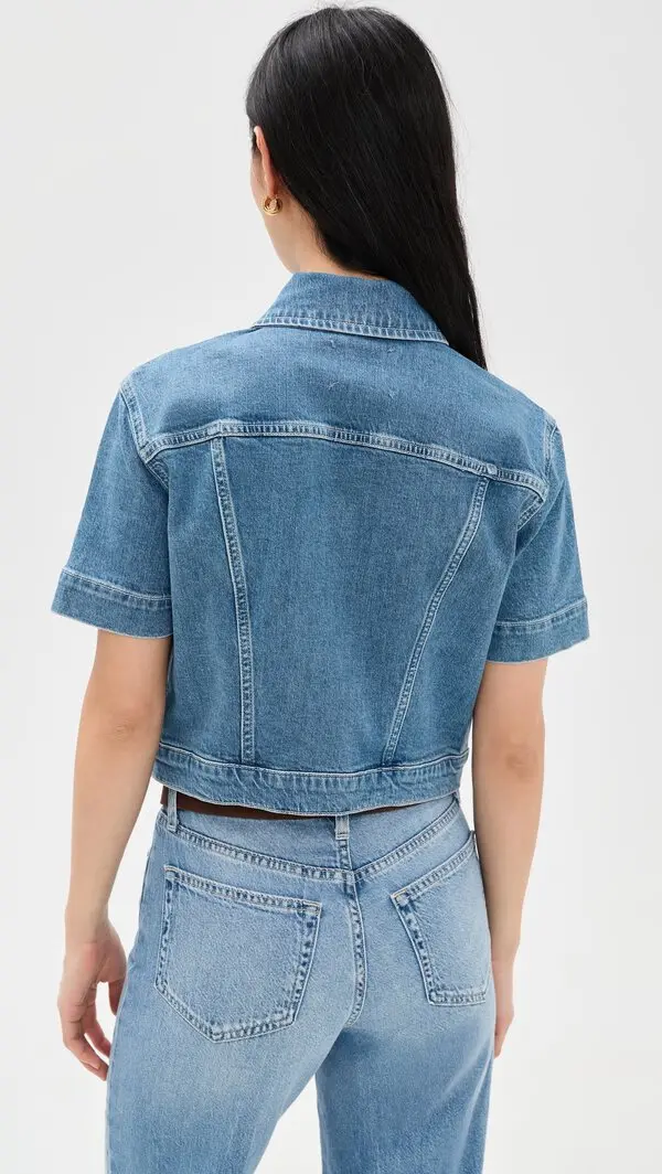 L'Agence Kirstie Cropped Denim Jacket