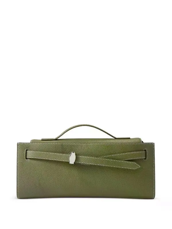 Veronica Beard Dash Stitch-detail Clutch Bag - Green