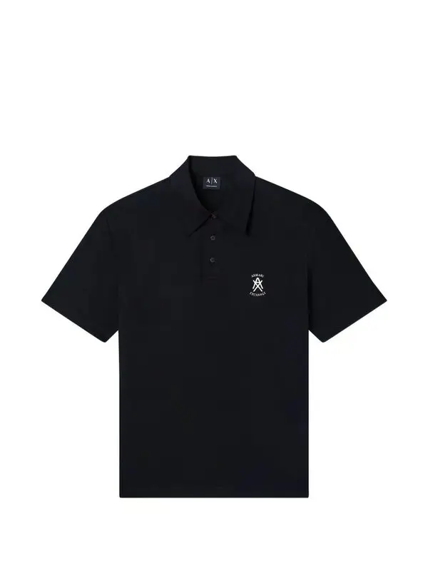 Armani Exchange Logo-detail Polo Shirt - Black