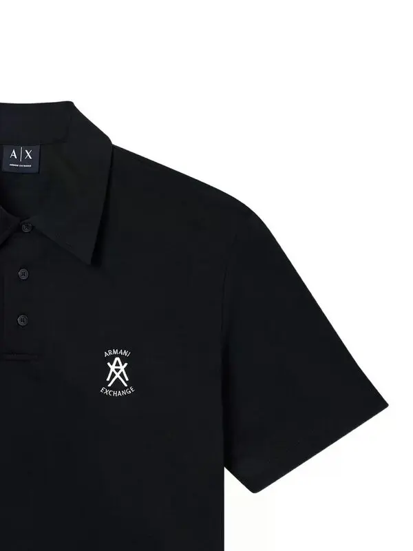 Armani Exchange Logo-detail Polo Shirt - Black