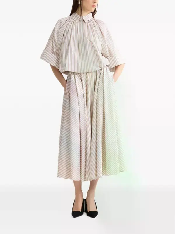 PATOU Striped Midi Skirt - Neutrals