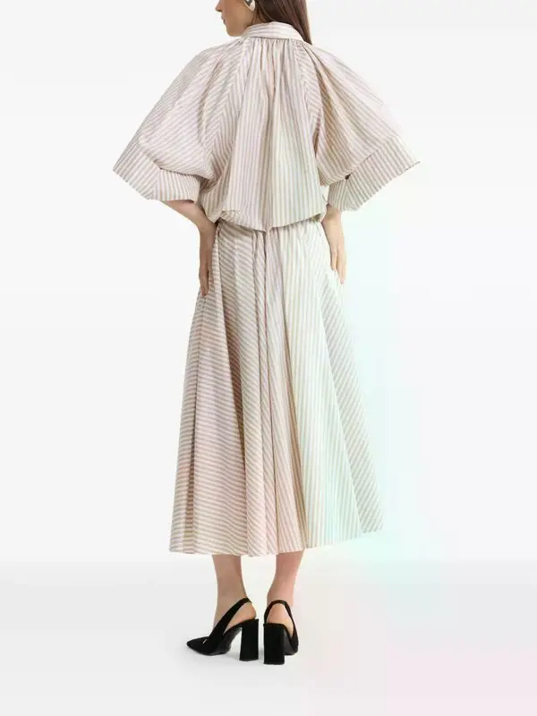 PATOU Striped Midi Skirt - Neutrals