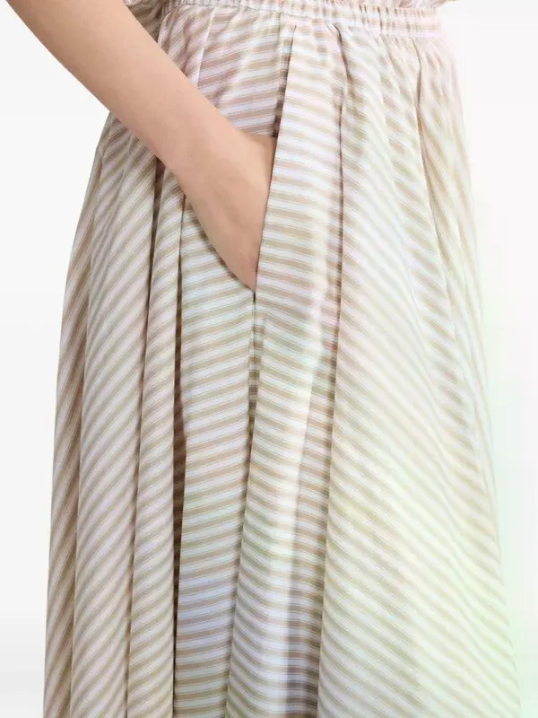 PATOU Striped Midi Skirt - Neutrals