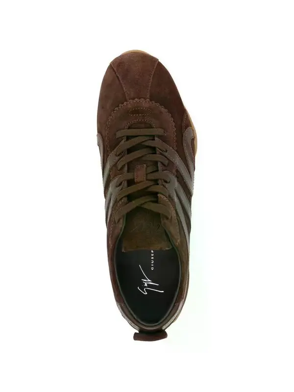 GIUSEPPE ZANOTTI Chocolate Suede Lace-up Sneakers