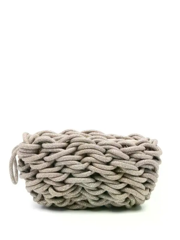 Alienina Lina Woven Clutch - Brown