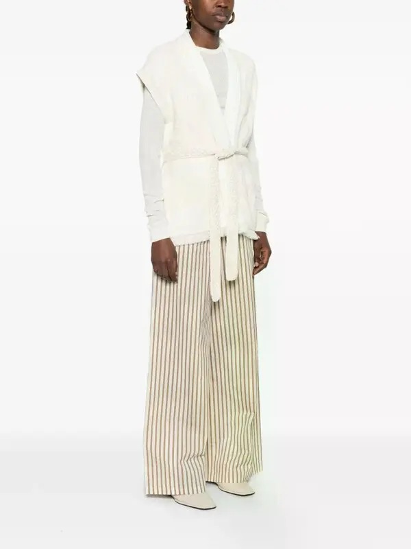 FORTE_FORTE Belted Fringed Jacket