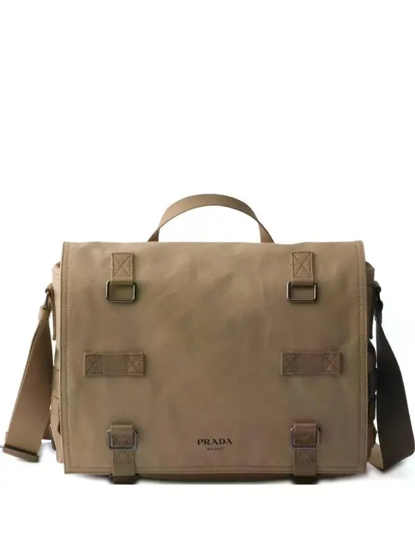 Prada Canvas Messenger Bag - Neutrals