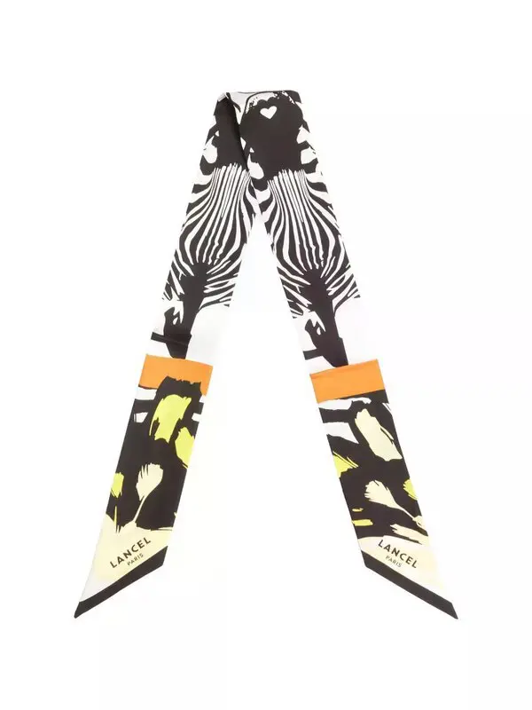 LANCEL Zebra Print Headband - Black