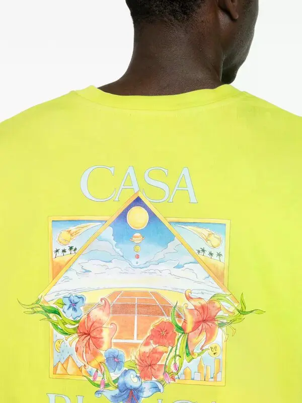 Casablanca Flower Court T-shirt - Yellow
