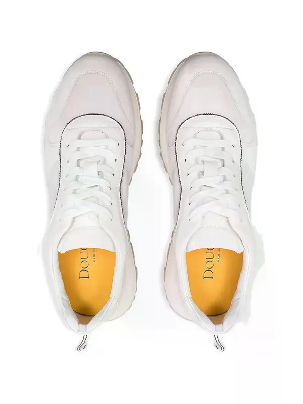 DOUCAL'S Panelled Leather Sneakers - White