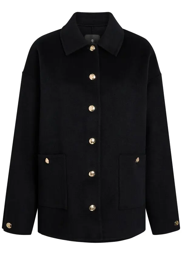 ANINE BING Luca Wool And Cashmere-blend Jacket - Black