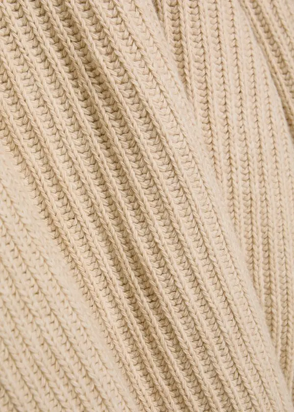ANINE BING Sammy Ribbed Knit Jumper - Beige