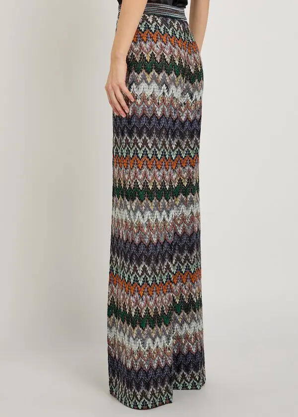Missoni Chevron Fine-knit Wide-leg Trousers - Multicoloured