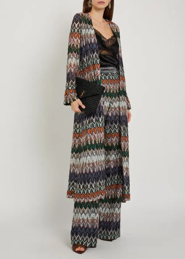 Missoni Chevron Fine-knit Wide-leg Trousers - Multicoloured