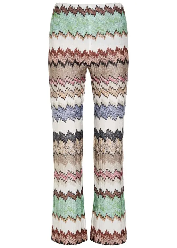 Missoni Snake-pattern Metallic-knit Trousers - Multicoloured