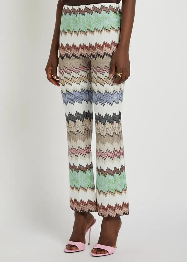 Missoni Snake-pattern Metallic-knit Trousers