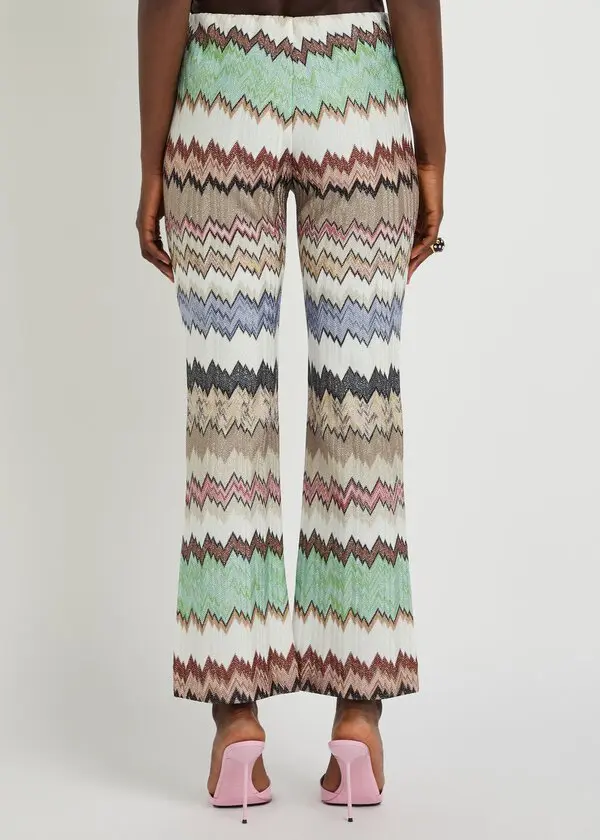 Missoni Snake-pattern Metallic-knit Trousers