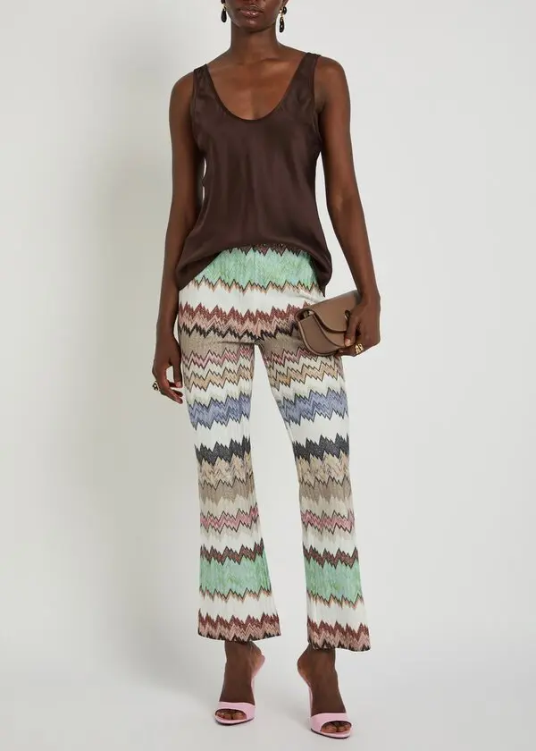 Missoni Snake-pattern Metallic-knit Trousers