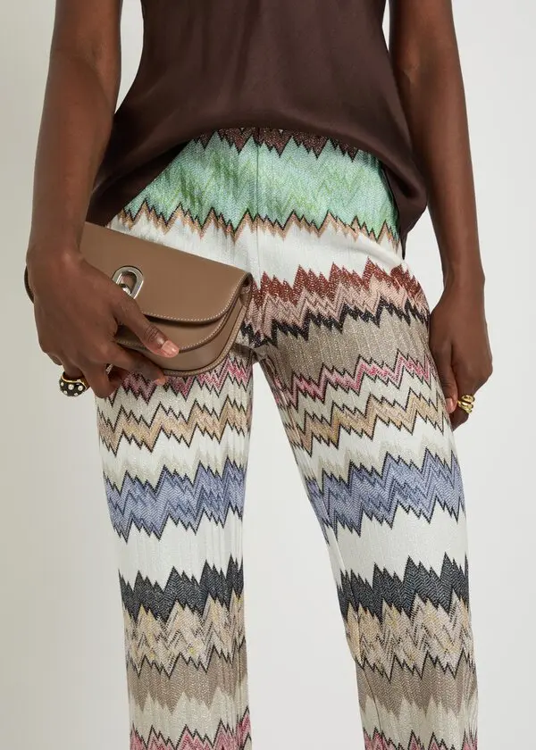 Missoni Snake-pattern Metallic-knit Trousers