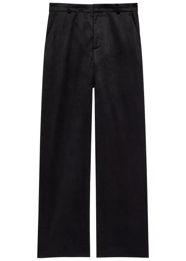 Vince Straight-leg Velvet Corduroy Trousers - Black