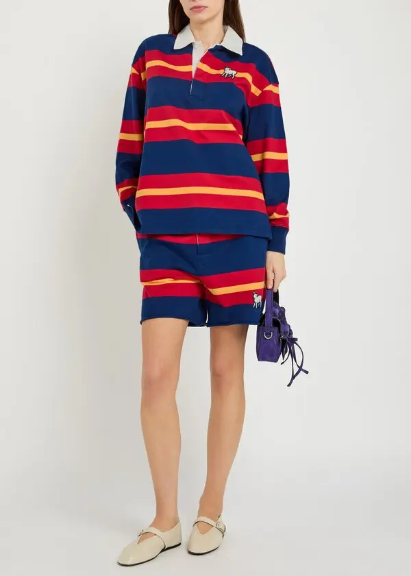 MOTHER The Huddle Striped Cotton Polo