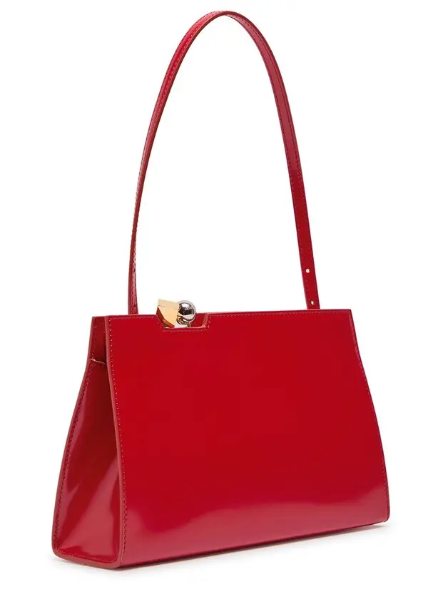 Jacquemus Glossed Leather Shoulder Bag - Red