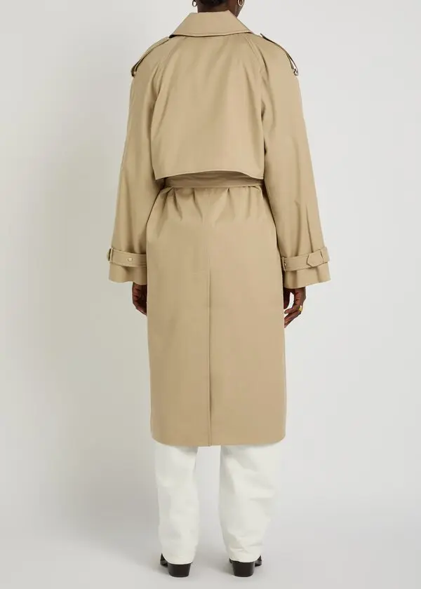 ANINE BING Rickie Double-breasted Stretch-cotton Trench Coat - Beige
