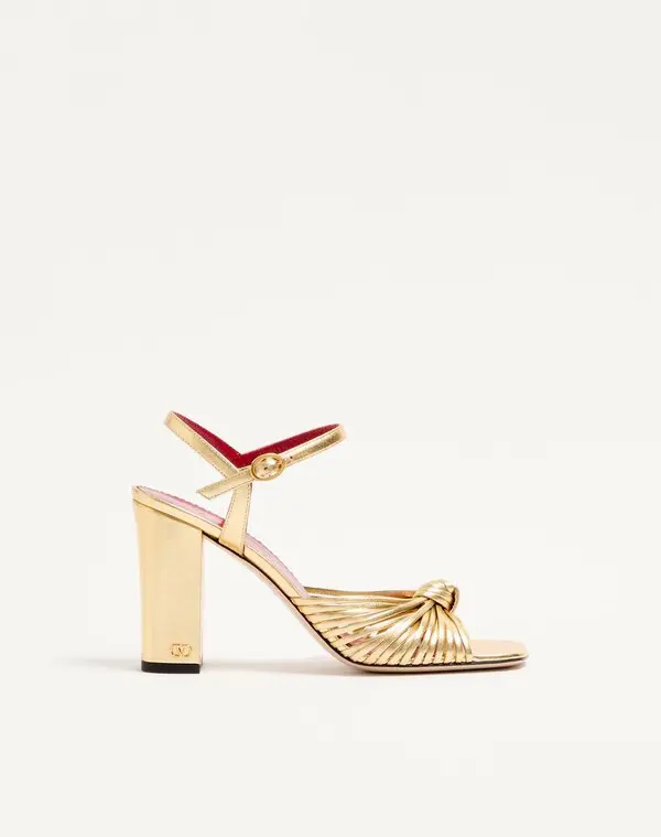 Valentino Garavani Annet 90mm Laminated Nappa Sandals - Gold