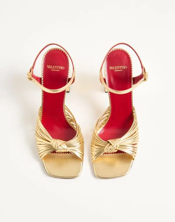 Valentino Garavani Annet 90mm Laminated Nappa Sandals - Gold