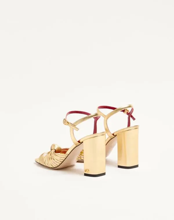 Valentino Garavani Annet 90mm Laminated Nappa Sandals - Gold