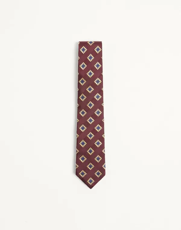 Valentino Garavani Patterned Neck Tie - Bordeaux/multicolour