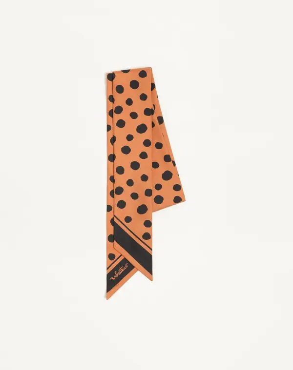 Valentino Garavani Dalmatian Polka Dot Bandeau Scarf - Brown/black