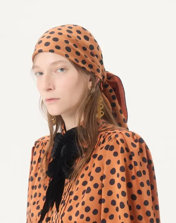 Valentino Garavani Dalmatian Polka Dot Silk Scarf
