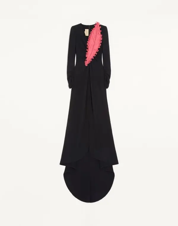 Valentino Garavani Embroidered Cady Couture Gown - Black/fuchsia
