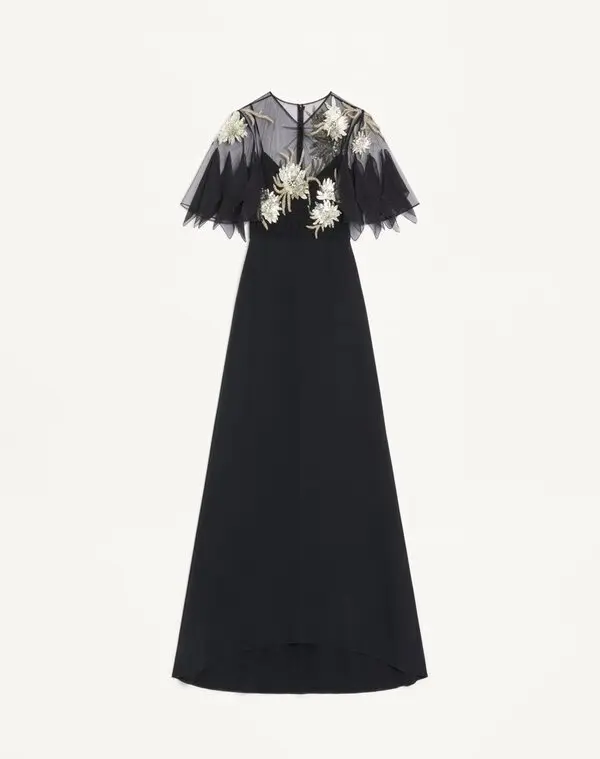 Valentino Garavani Embroidered Cady Couture Gown - Black/silver