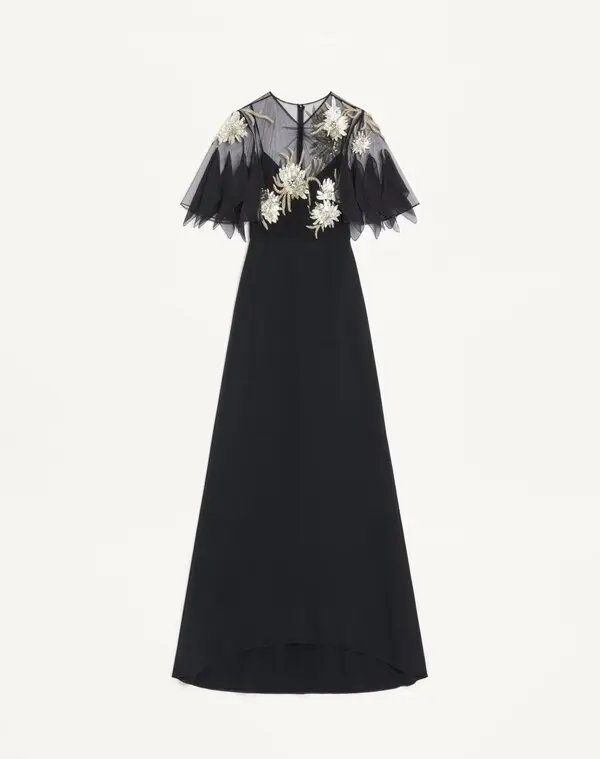 Valentino Garavani Embroidered Cady Couture Gown - Black/silver