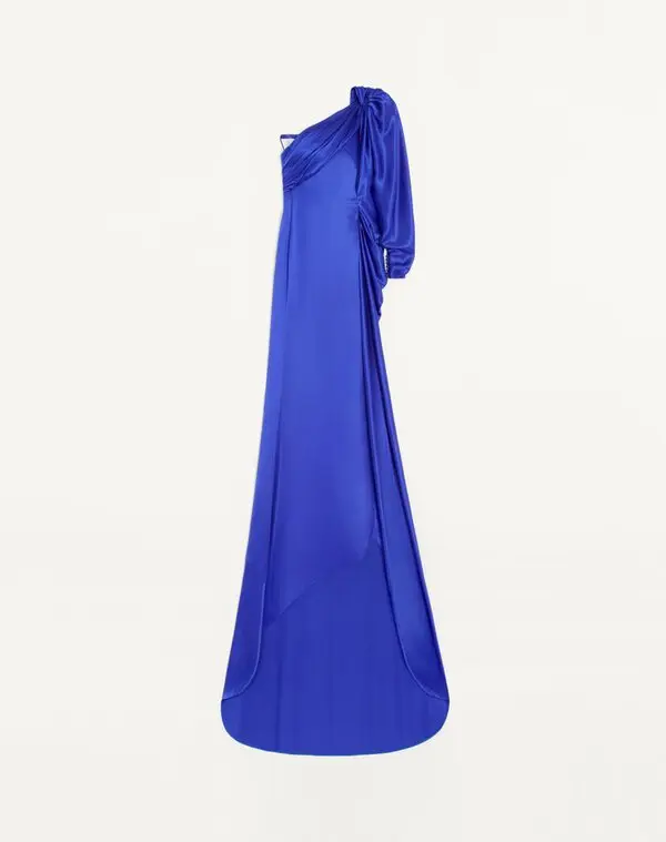 Valentino Garavani Crepe Satin Gown - Cobalt