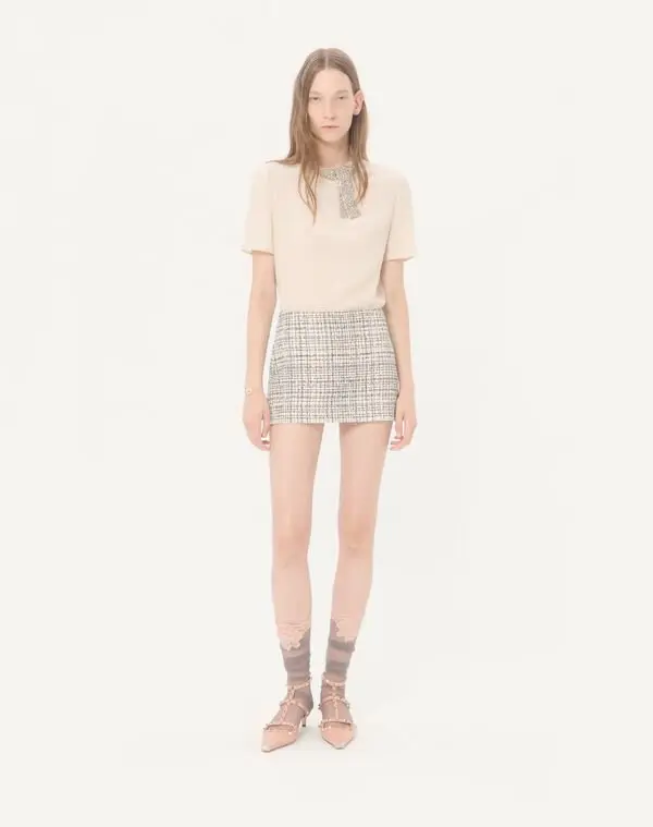 Valentino Garavani Embroidered Crepe De Chine Top - Coral/silver