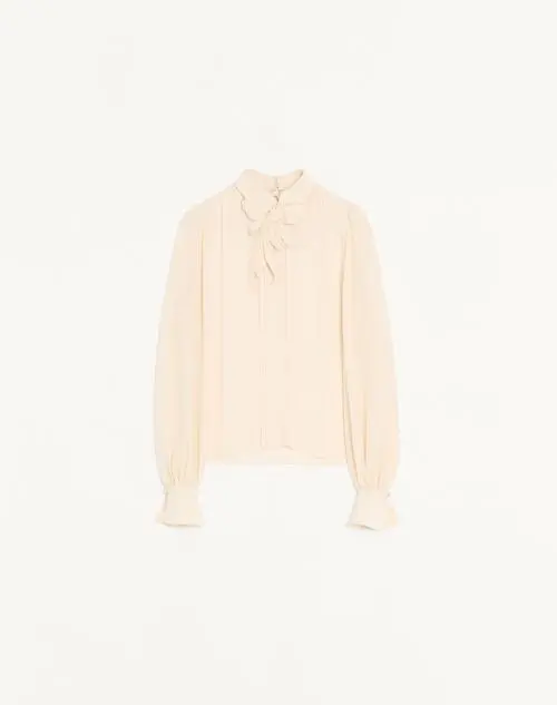 Valentino Garavani Embroidered Crepe De Chine Top - Vanilla