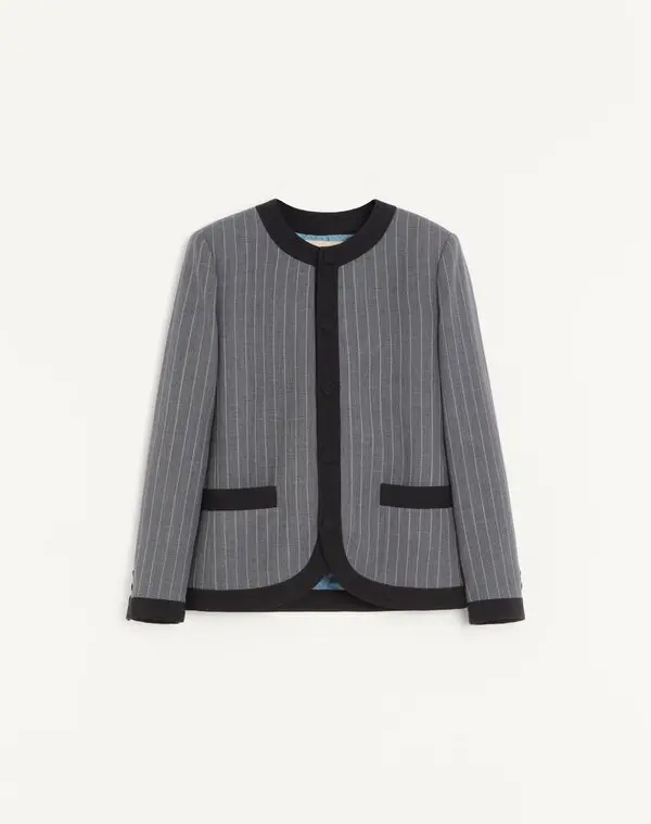 Valentino Garavani Pinstripe Silk Jacket - Grey