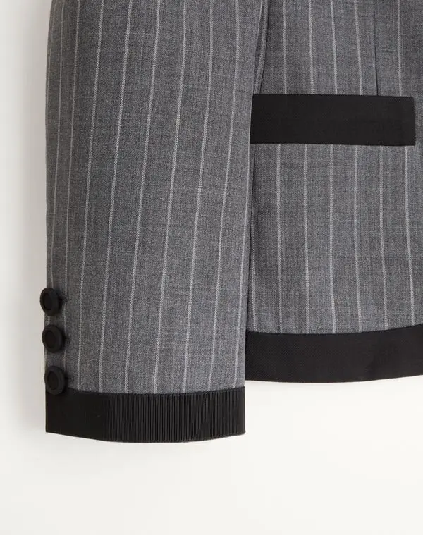 Valentino Garavani Pinstripe Silk Jacket - Grey