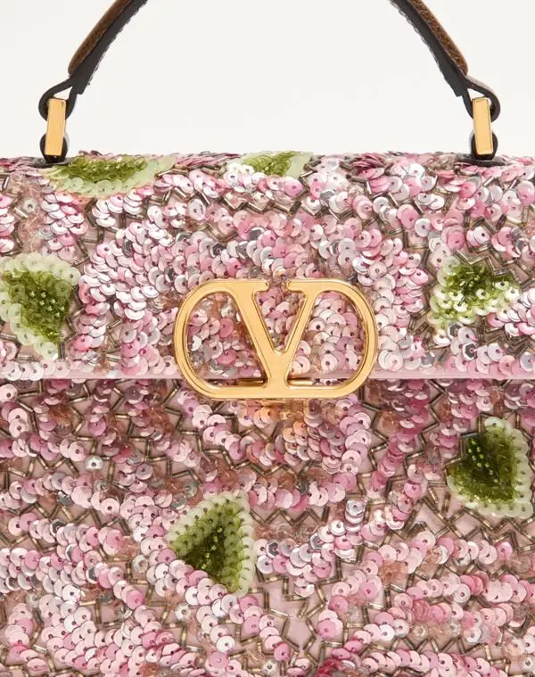 Valentino Garavani Vsling Mini Embroidered Handbag - Pink/multicolour