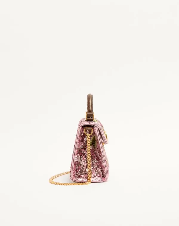 Valentino Garavani Vsling Mini Embroidered Handbag - Pink/multicolour