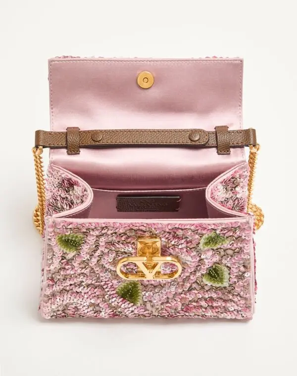 Valentino Garavani Vsling Mini Embroidered Handbag - Pink/multicolour