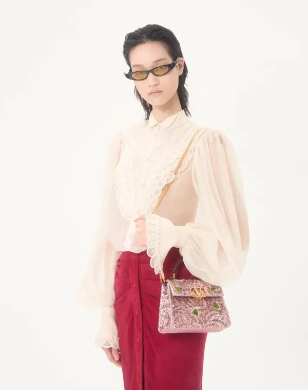 Valentino Garavani Vsling Mini Embroidered Handbag - Pink/multicolour