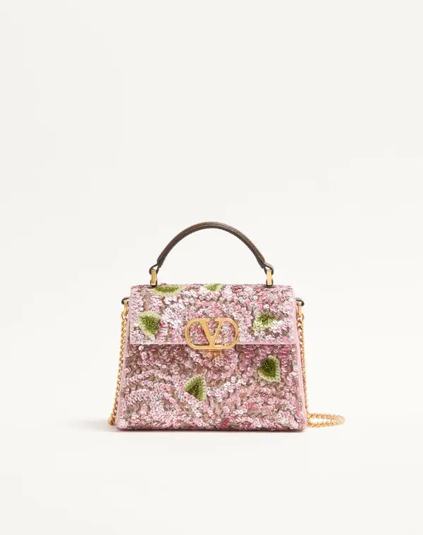Valentino Garavani Vsling Mini Embroidered Handbag - Pink/multicolour
