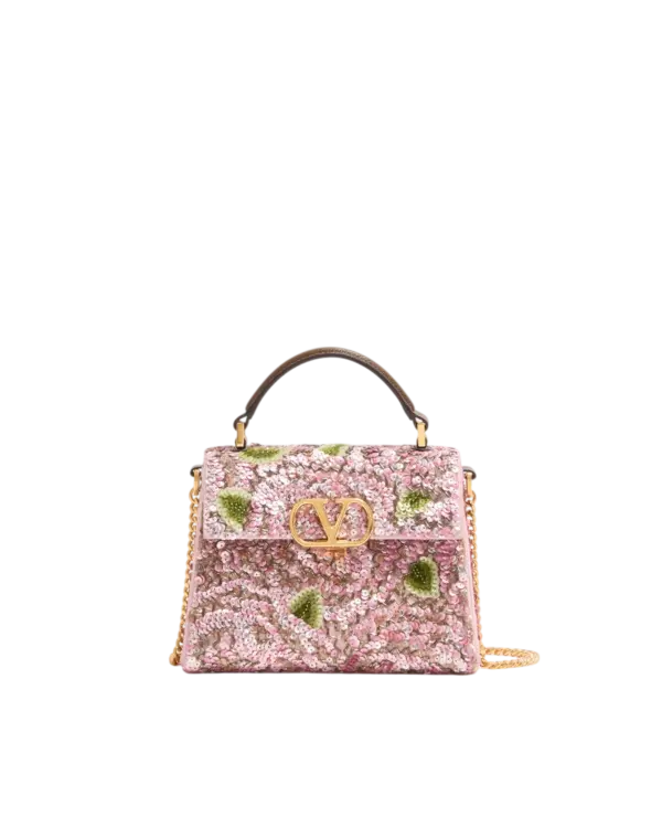 Valentino Garavani Vsling Mini Embroidered Handbag - Pink/multicolour
